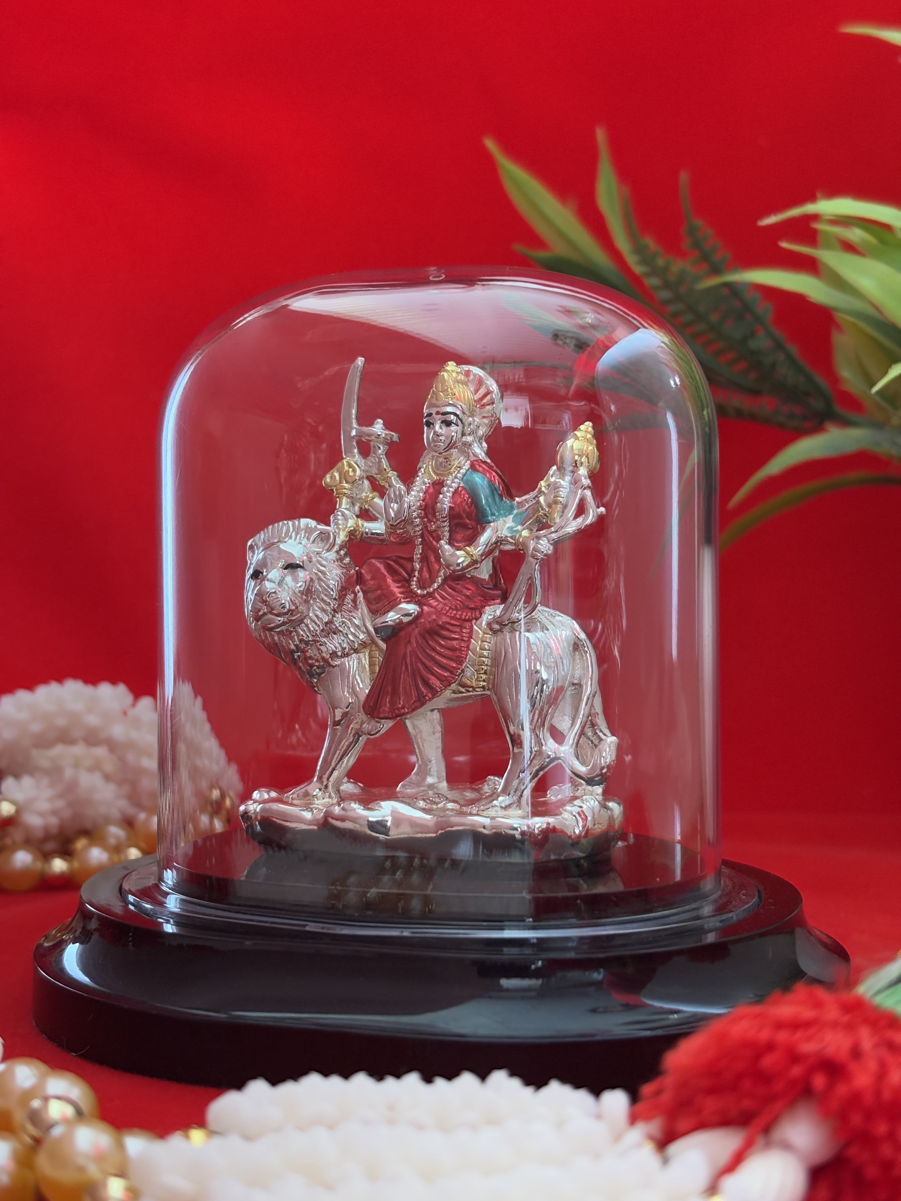 Silver Plated Maa Durga Idol | Divine Shakti Murti | Satya Sanatani